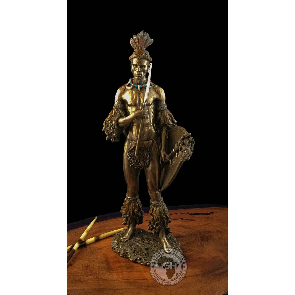 Shaka Zulu African Figurine Bronze Sculpture – GoodiesHub.com